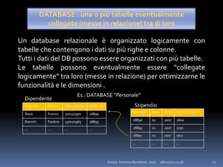Database introduzione | PPTX