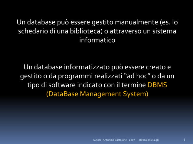 Database introduzione | PPTX
