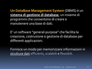 Database introduzione | PPTX