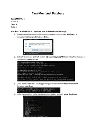 Tutorial Database with CMD | DOCX