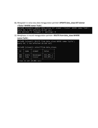 Tutorial Database with CMD | DOCX