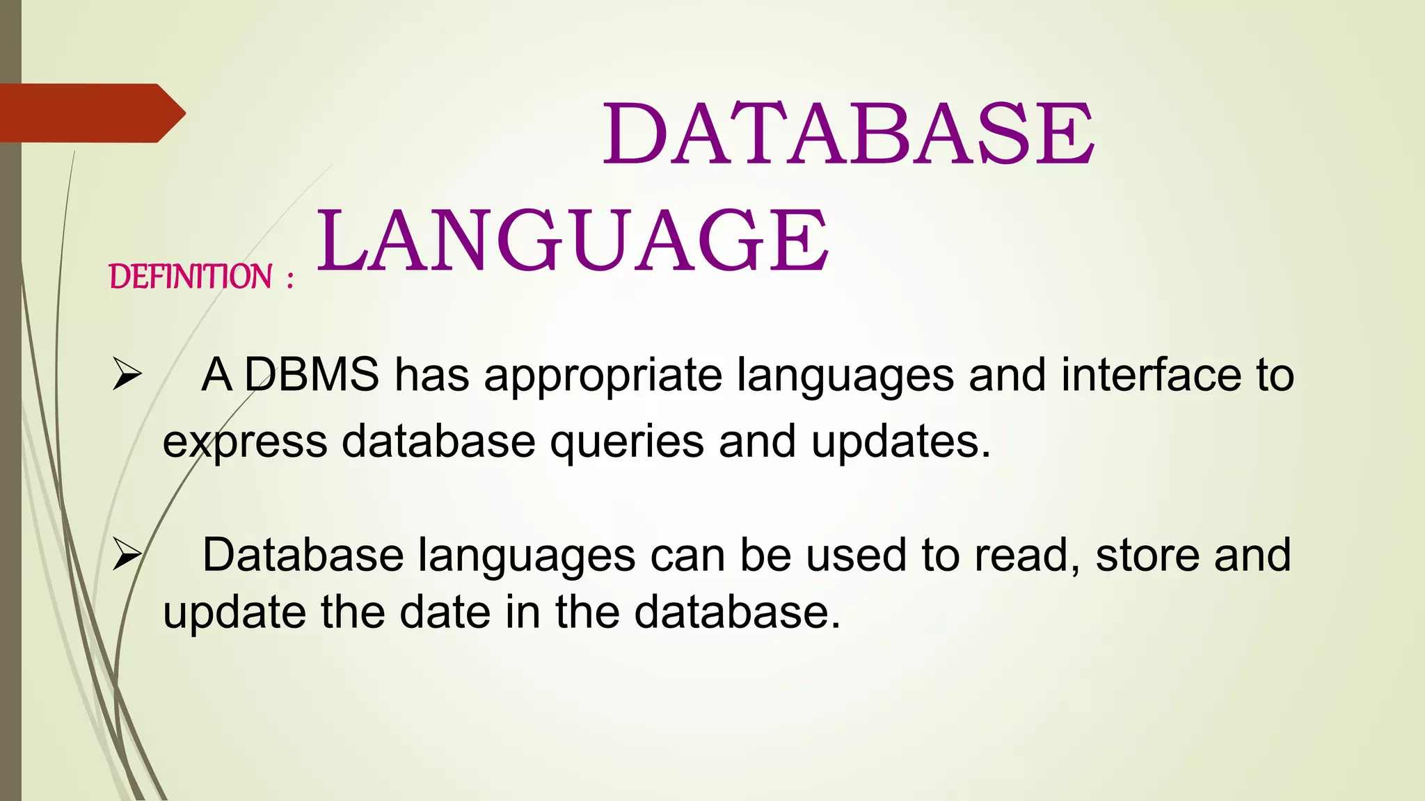 database language ppt.pptx | Databases | Computer Software and Applications