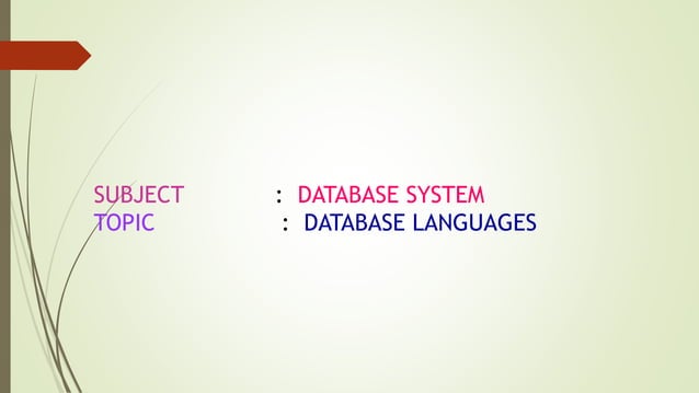 Database Languages Overview | PPT