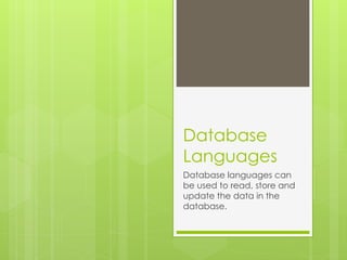 Database Languages power point presentation | PPT