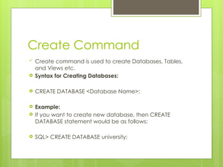 Database Languages power point presentation | PPT