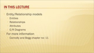 Data base lec3 (erd) | PPT