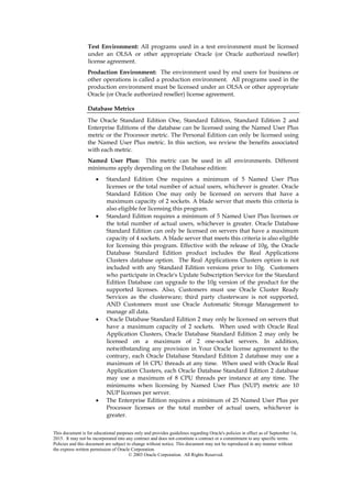 Oracle Database Licensing Rules | PDF