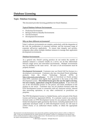 Databaselicensing oct04 | PDF
