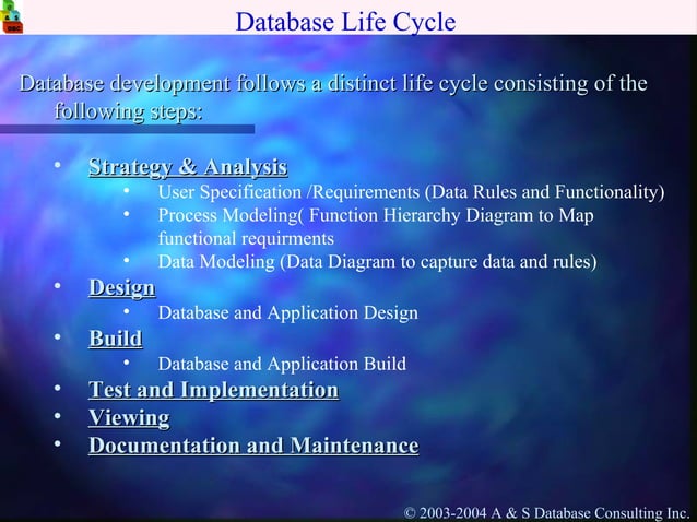 Database Life Cycle | PPT | Databases | Computer Software and Applications
