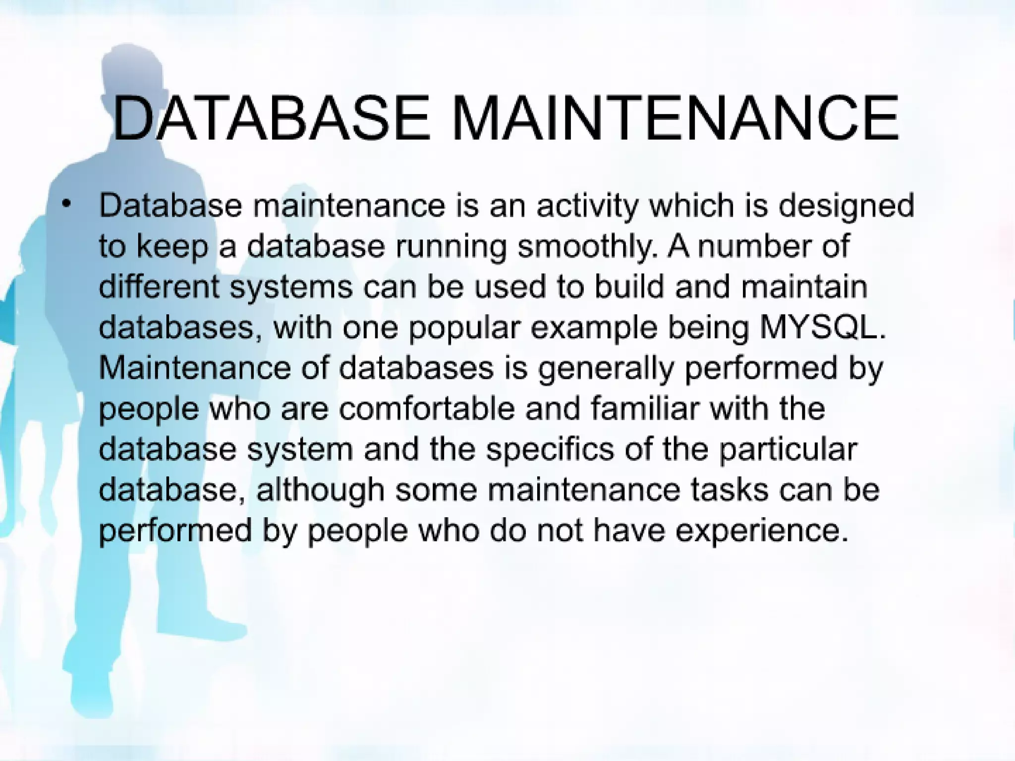 Database Maintenance | PDF