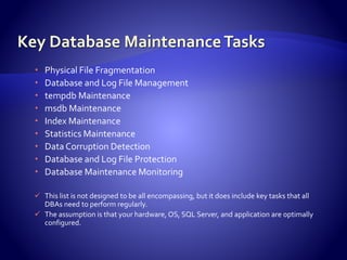 Database Maintenance Optimization Brad Mc Gehee | PPTX