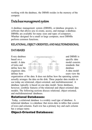 Data base management | PDF