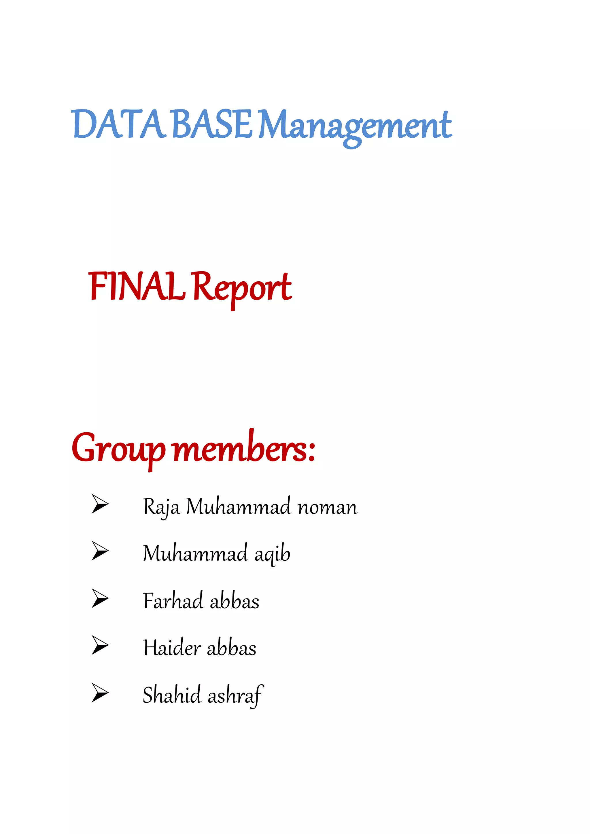 Data base management | PDF