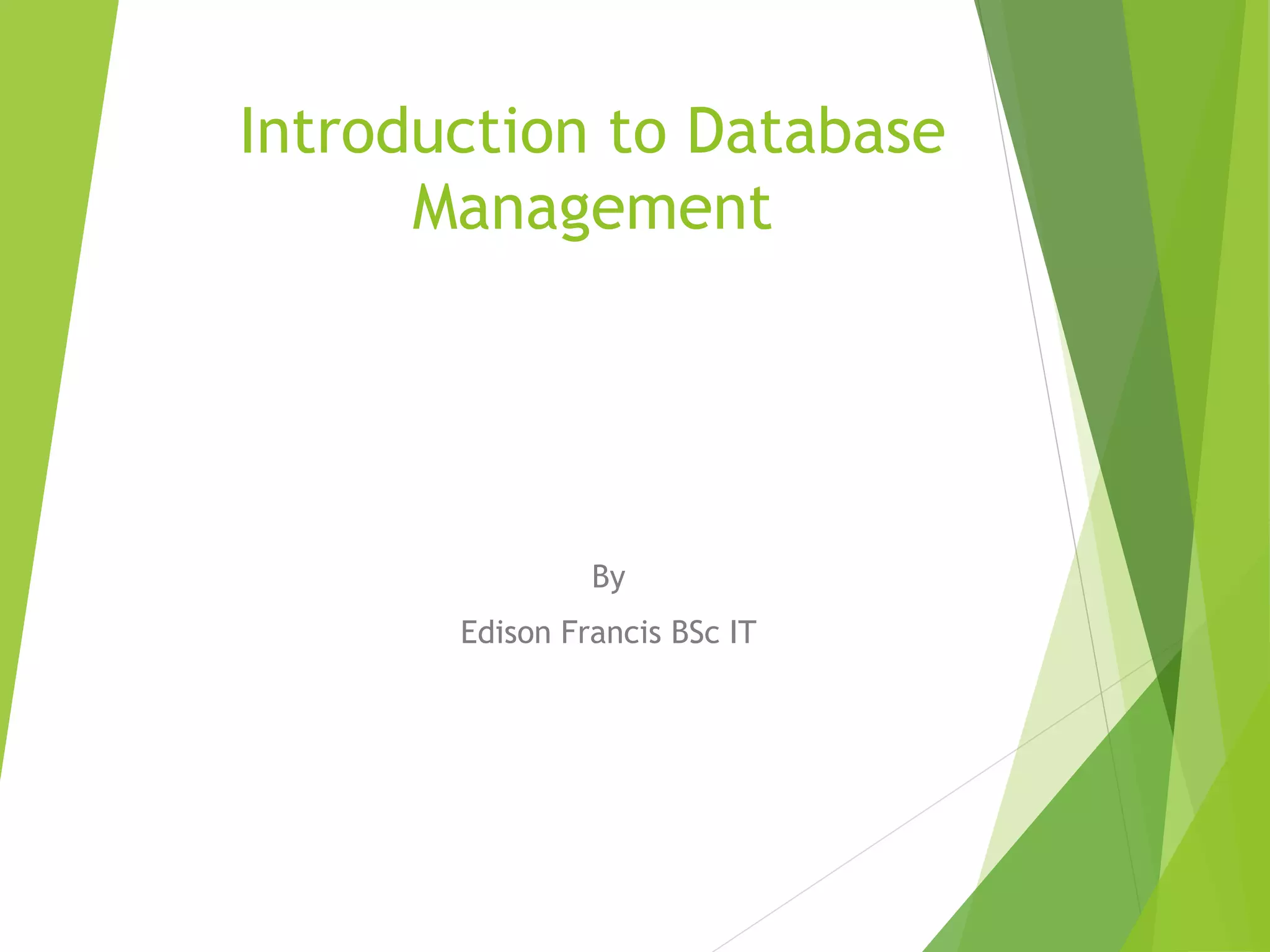 Database Managementpptx Databases Computer Software And Applications