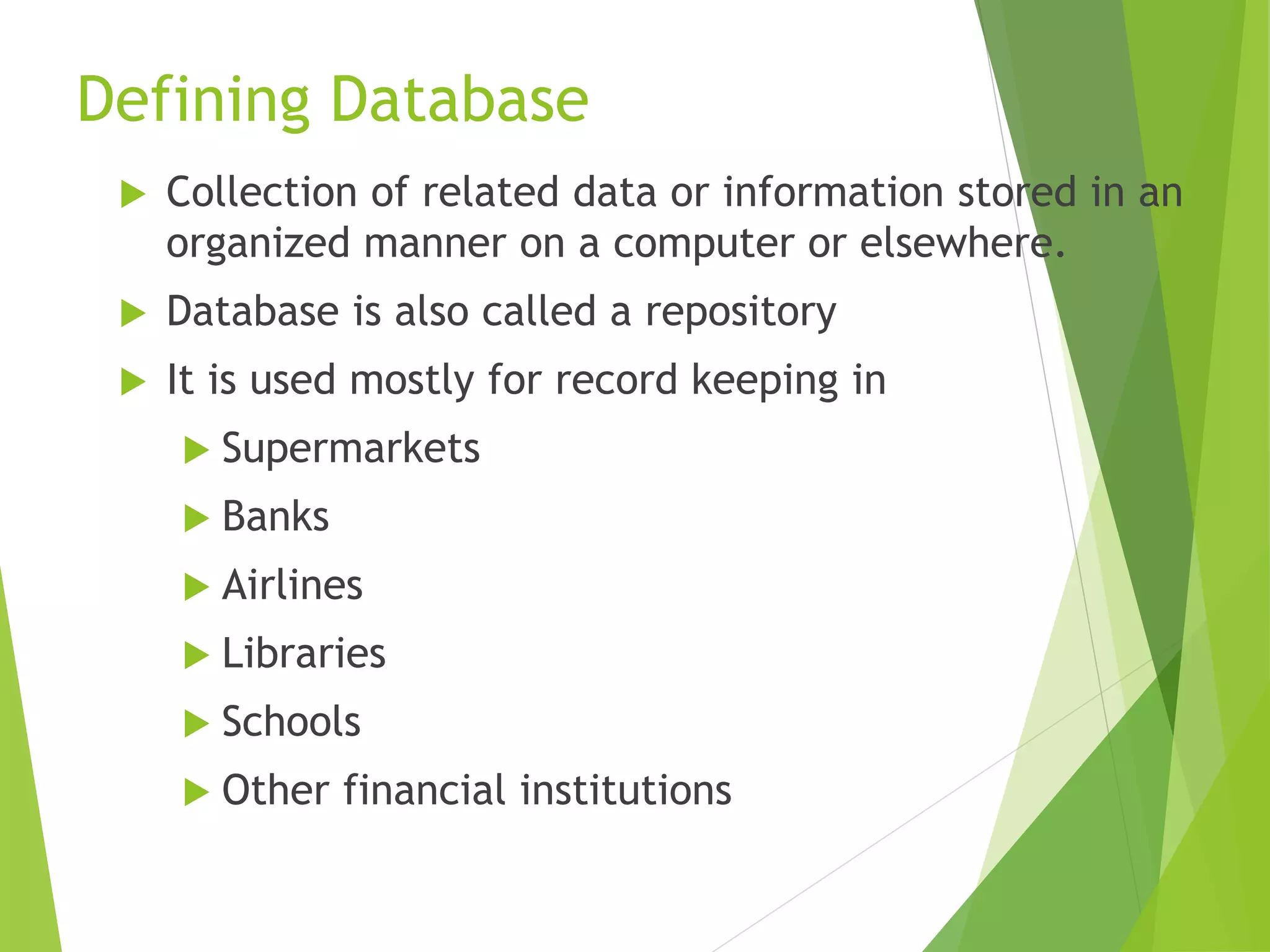 Database Managementpptx Databases Computer Software And Applications
