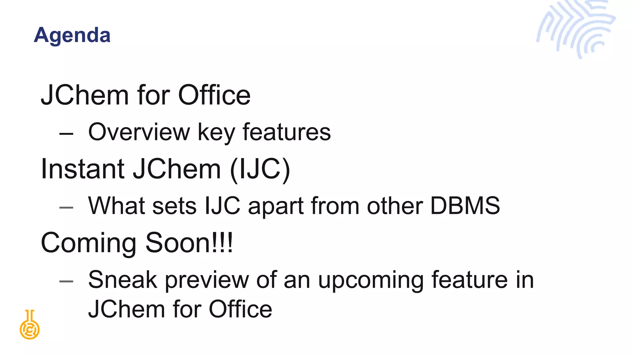 Cheminfo Stories APAC 2020 - Database management on desktop with JChem ...