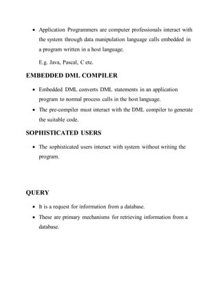 Data base management structure | PDF