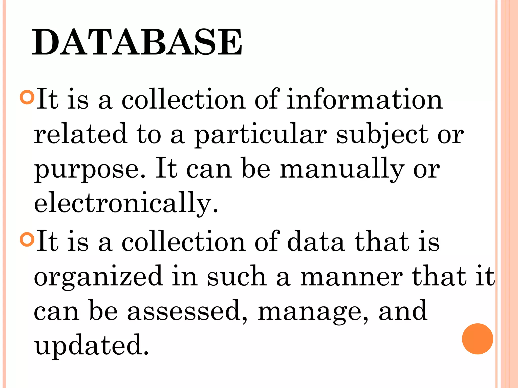 Database management system | PPT | Databases | Computer Software and Applications