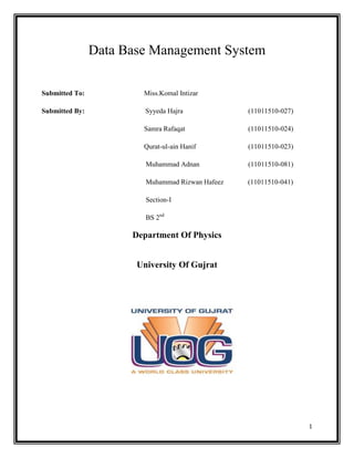 Database management system | DOCX