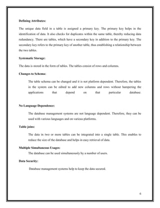 Database management system | DOCX