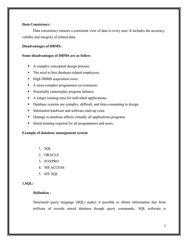 Database management system | DOCX | Databases | Computer Software and ...
