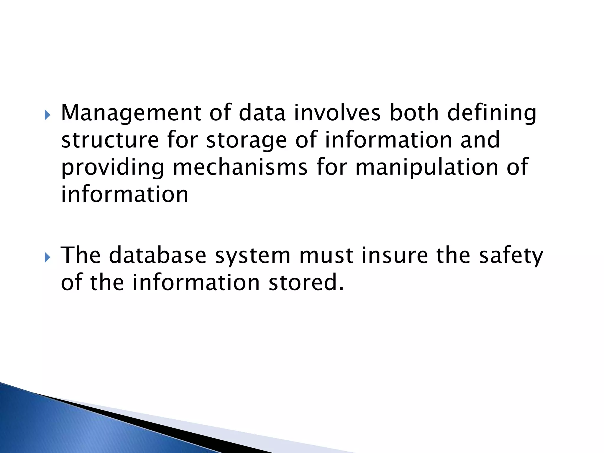 Data base management system | PPTX | Databases | Computer Software and Applications