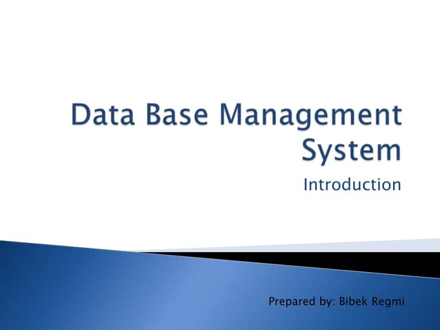 Data base management system | PPTX | Databases | Computer Software and Applications