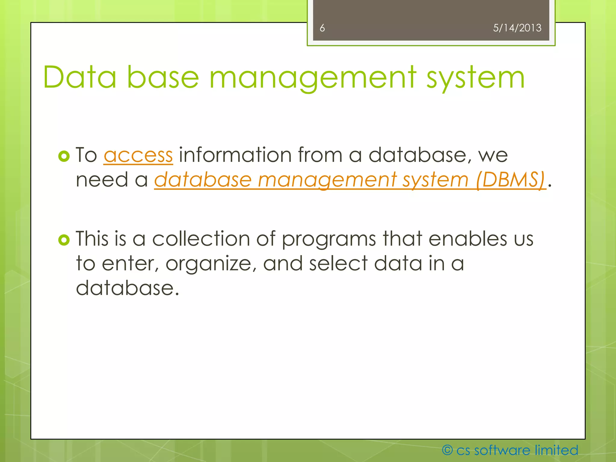 Databasemanagement system | PPT