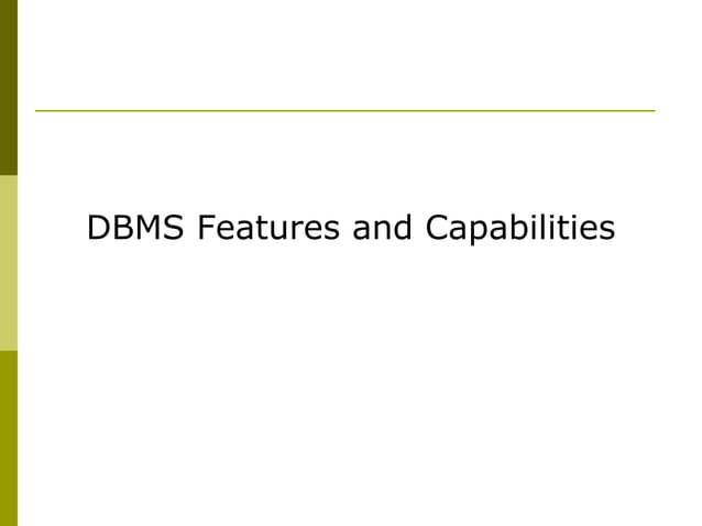 Data base management system | PPTX | Databases | Computer Software and Applications