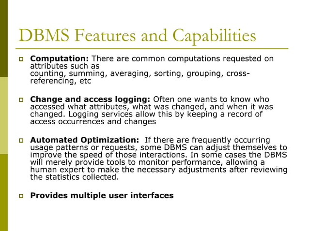 Data base management system | PPTX | Databases | Computer Software and Applications