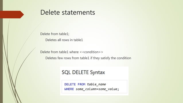 Database Management System - SQL beginner Training | PPT