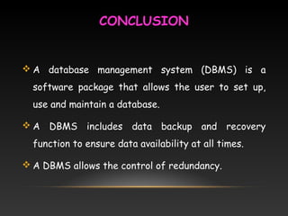 Data base management system | PPT