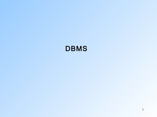 Database Management System Ppt