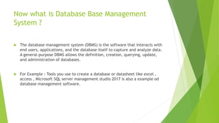 Data base management system | PPTX