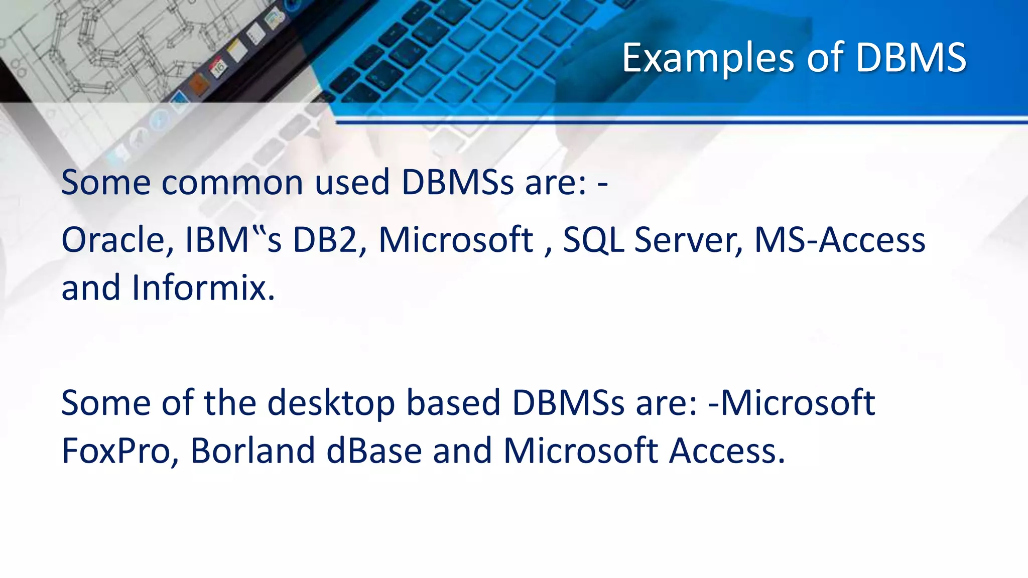 DBMS-Database management system 2018 | PPT