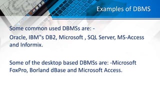 DBMS-Database management system 2018 | PPT