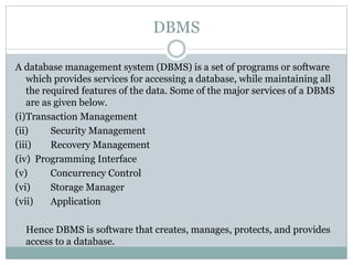 Database management system | PPTX