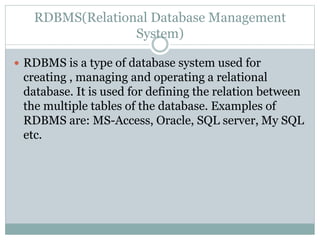 Database management system | PPTX