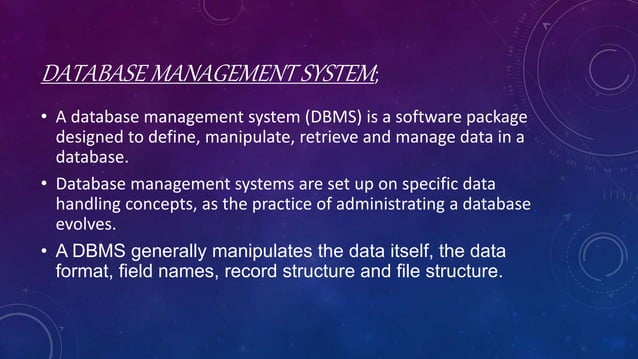 Database management system [DBMS] | PPT