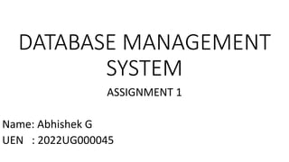 Database Management System on shops in bangalore | PPT