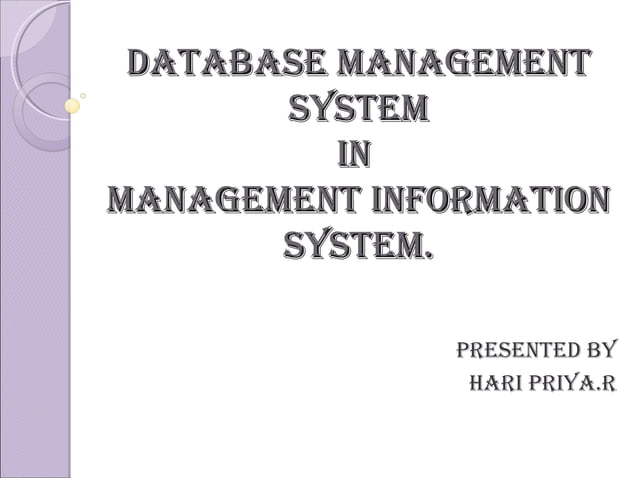 Database management system 1 | PPT