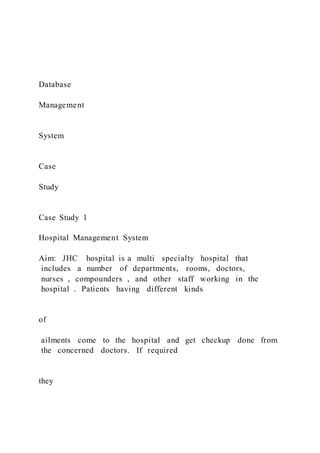 Database Management SystemCase Study | DOCX