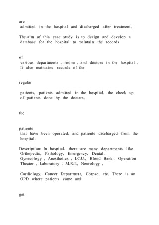 Database Management SystemCase Study | DOCX
