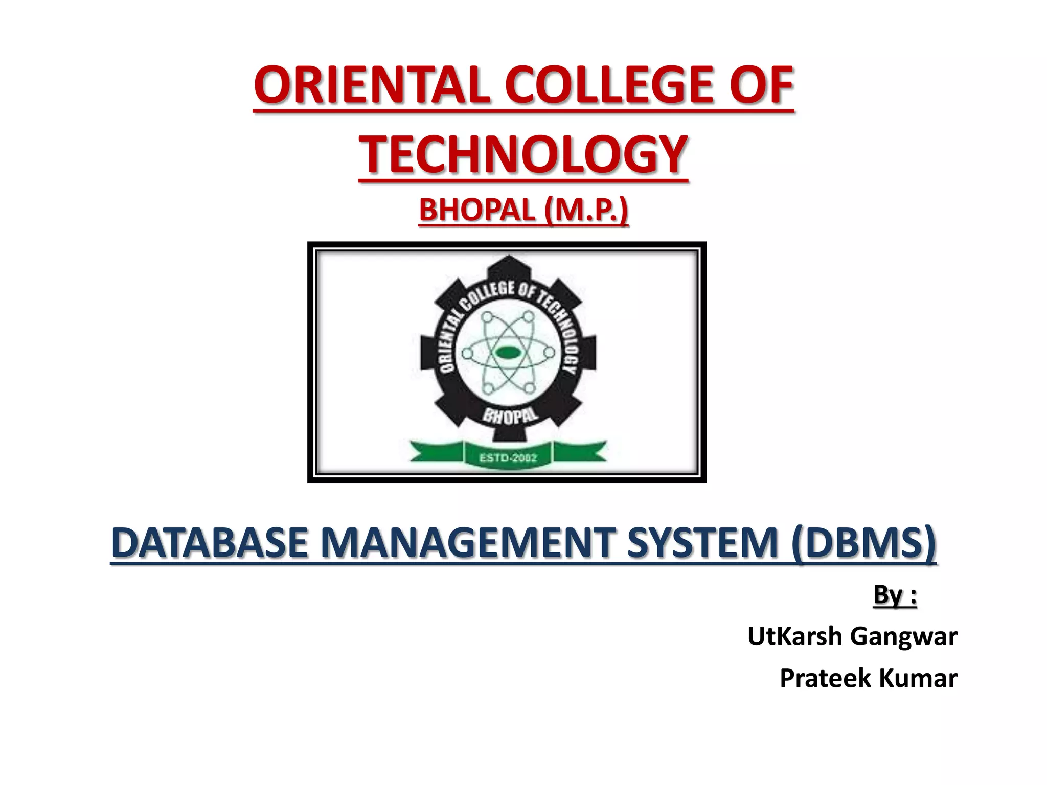 Database Management System Dbms Pptx Databases Computer Software And Applications