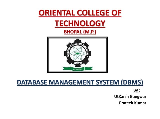 Database management system (dbms) | PPTX | Databases | Computer Software and Applications