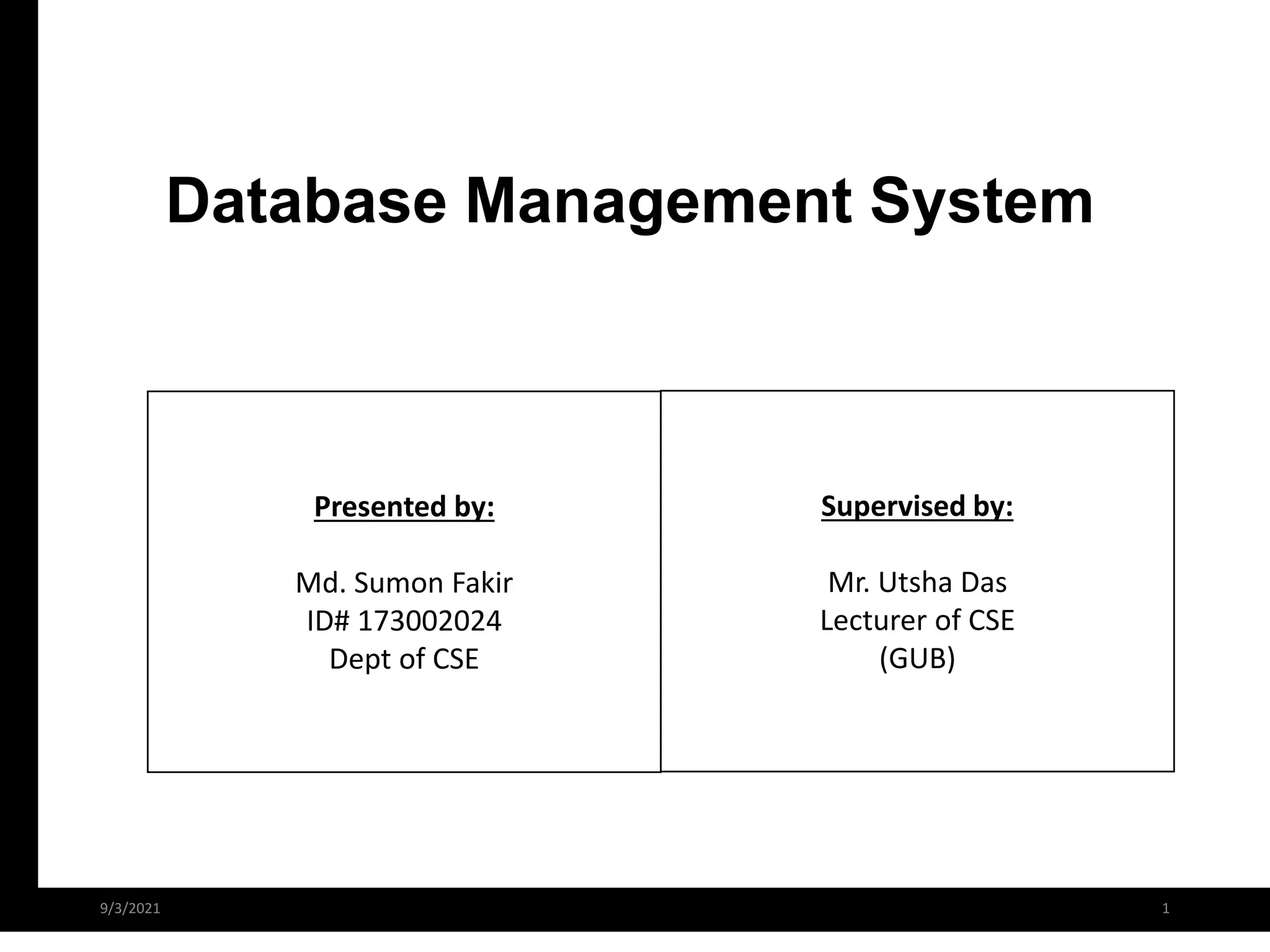 Database management system (dbms) | PPTX