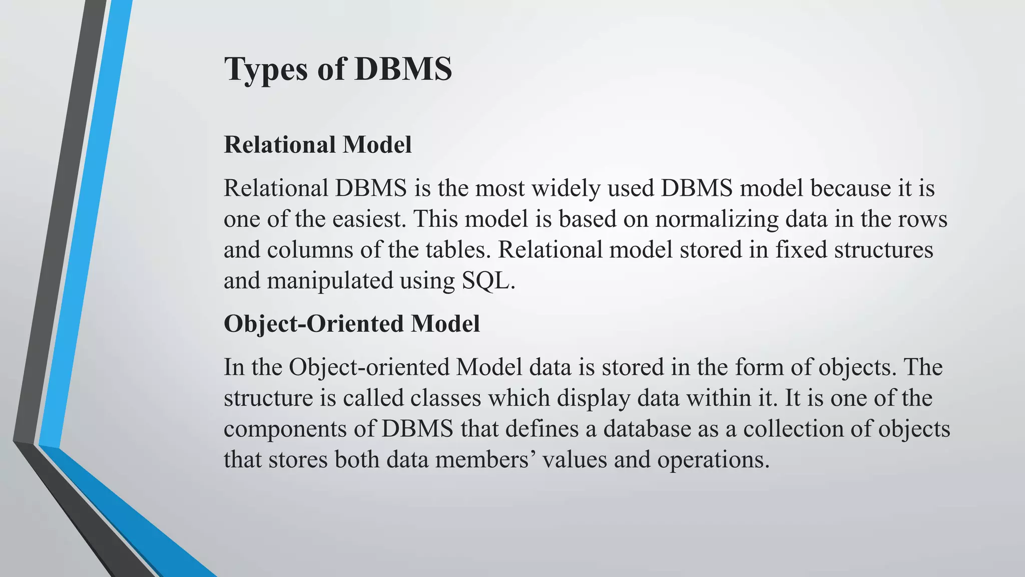 Database Management System Dbms Pptx Databases Computer Software And Applications