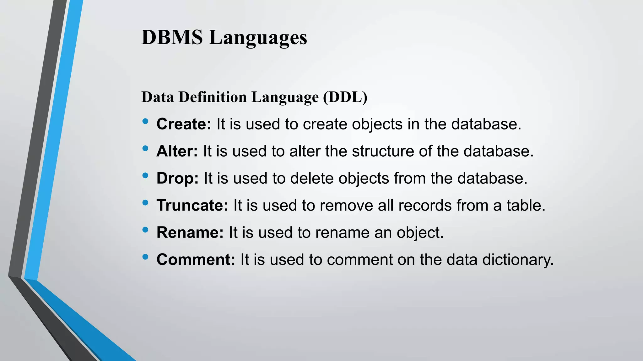 Database Management System (DBMS) | PPTX | Databases | Computer Software and Applications