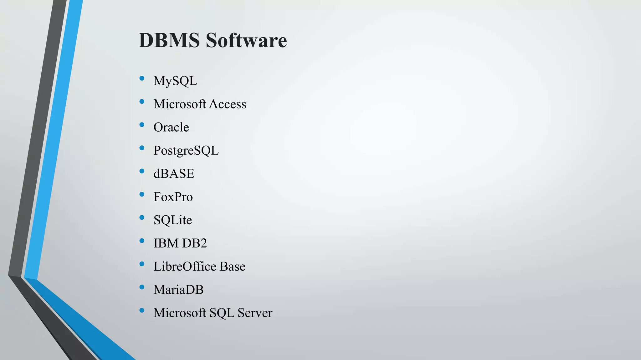 Database Management System (DBMS) | PPTX | Databases | Computer Software and Applications