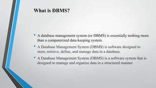 Database Management System (DBMS) | PPTX